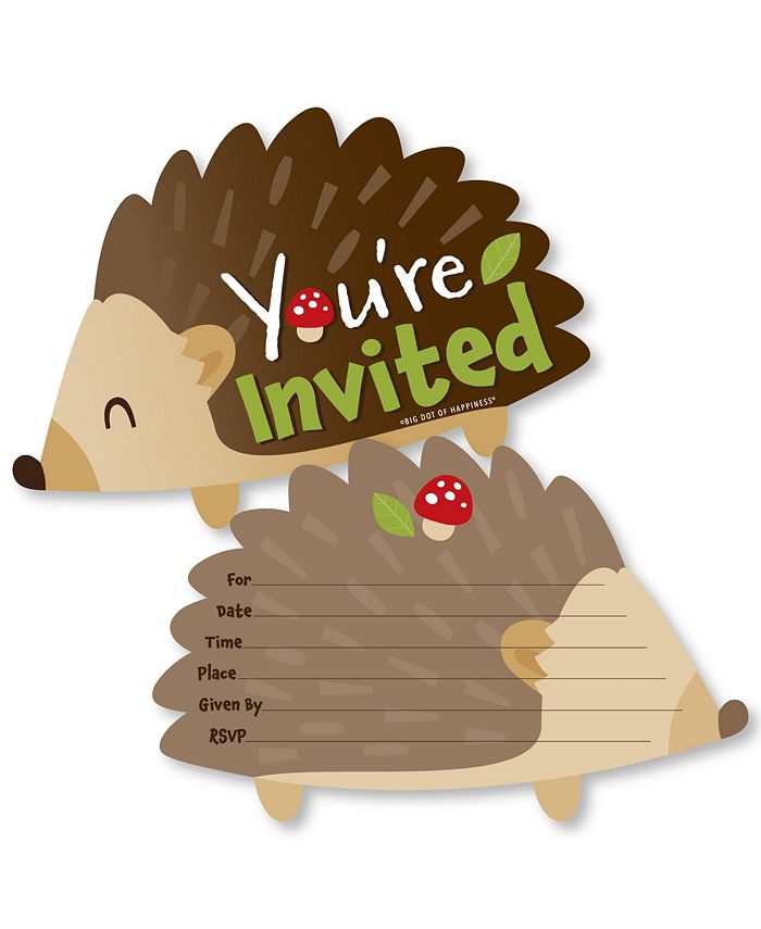 Big Dot of Happiness Forest Hedgehogs - Birthday or Baby Shower ...