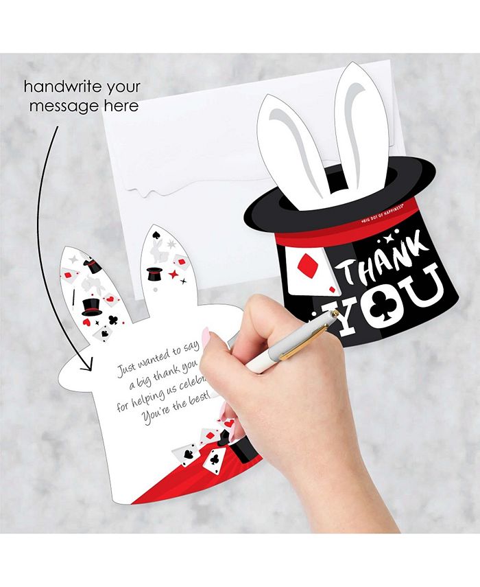 Big Dot of Happiness Ta-Da, Magic Show - Magical Party Shaped Thank You ...