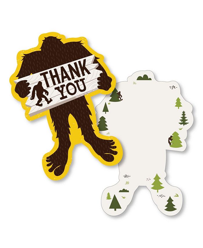 Big Dot of Happiness Sasquatch Crossing - Bigfoot Party Shaped Thank ...