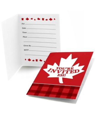 Canada Day - Fill In Canadian Party Invitations (8 count) - Macy's