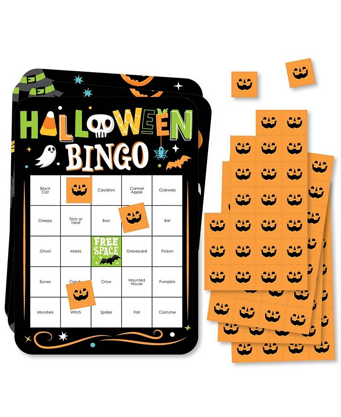 Big Dot of Happiness Jack-O'-Lantern Halloween - Bingo Cards and ...