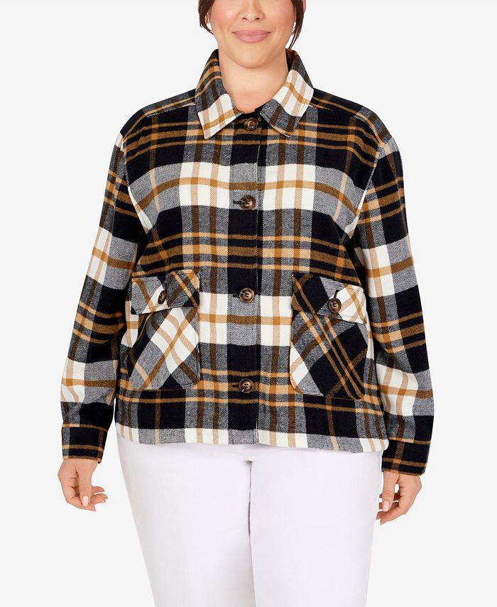 Ruby Rd. Plus Size Neutral Plaid Jacket - Macy's Ruby Rd. Plus Size Neutral Plaid Jacket - Macy's