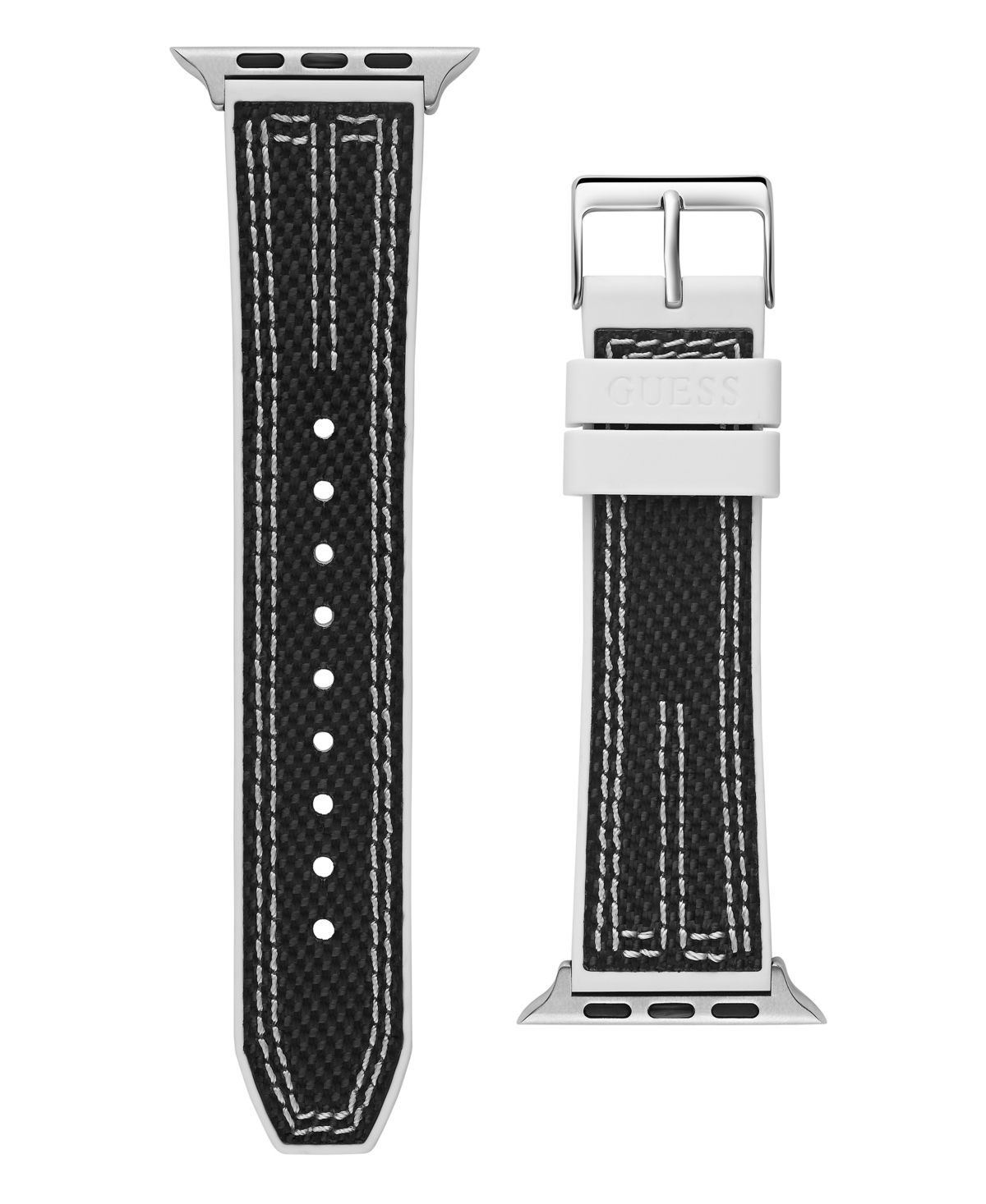 Click here for Guess Mens Black Nylon on White Silicone band comp... prices