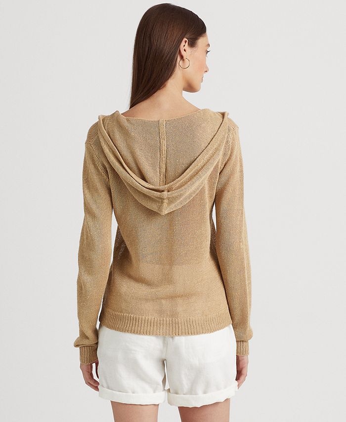 Lauren Ralph Lauren Women's Linen Hoodie Sweater - Macy's