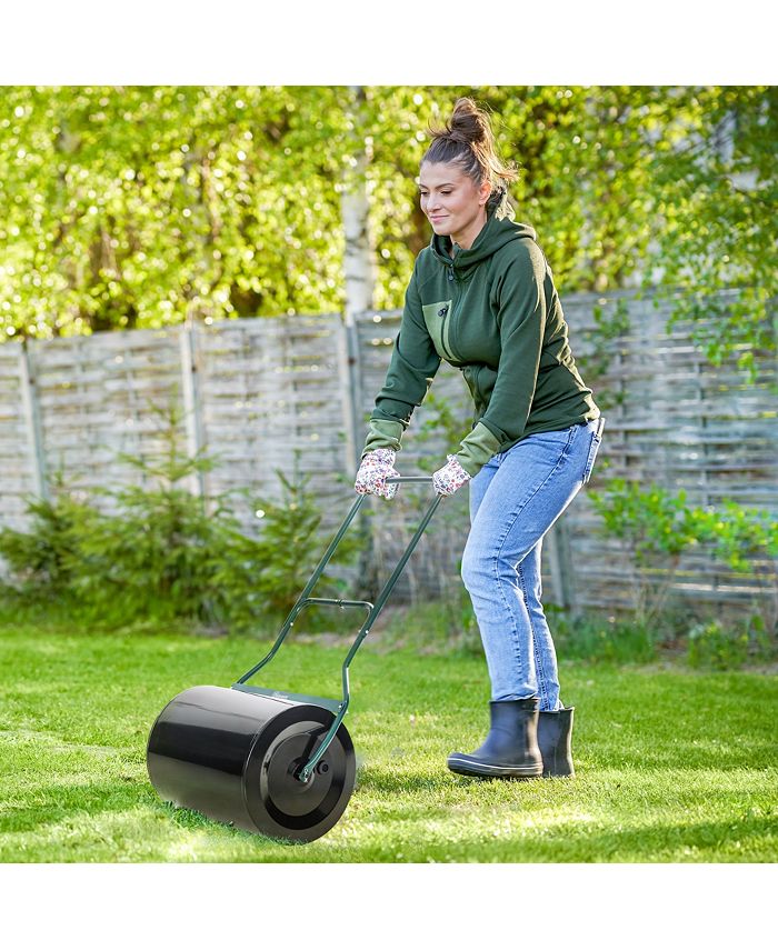 Outsunny Heavy Duty Garden Lawn Weighted Roller to Flatten Ground ...
