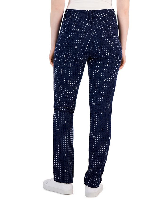 Charter Club Women's Lexington Marine-Dot Straight-Leg Jeans, Created ...