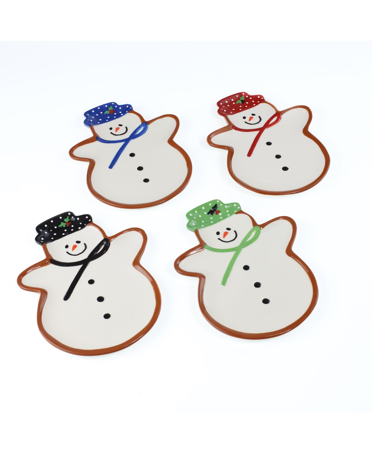 Click here for Euro Ceramica Winterfest Snowman Plates  Set of 4... prices