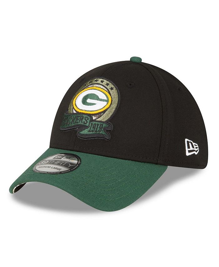 New Era Men's Black Green Bay Packers 2022 Salute To Service 39THIRTY ...