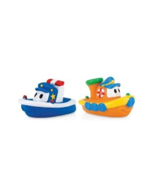 Nuby Tub Tug Boats Floating Bath Toys, 2 Pack, Blue and Orange - Macy's