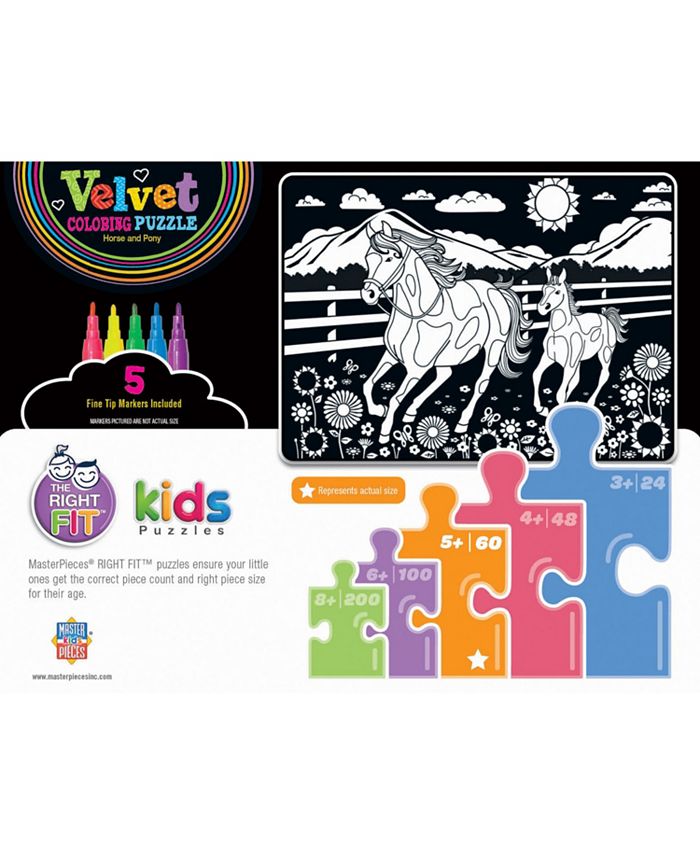 Masterpieces Velvet Coloring - Horse & Pony 60 Piece Jigsaw Puzzle - Macy's