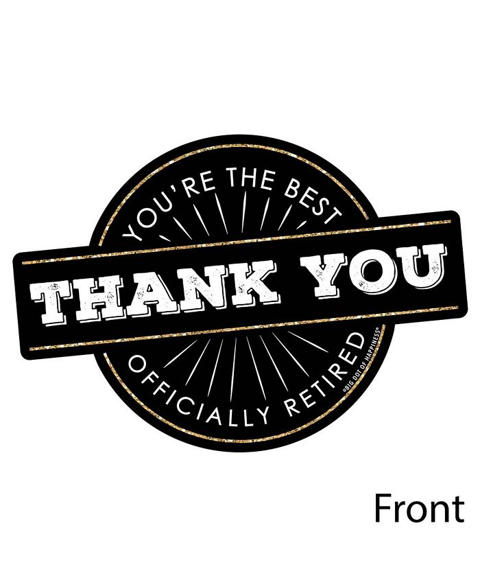 Big Dot of Happiness Happy Retirement - Retirement Party Shaped Thank ...