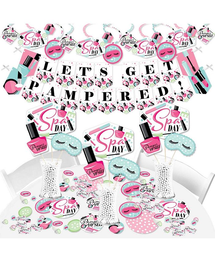 Big Dot of Happiness Spa Day - Girls Makeup Party Supplies - Banner ...