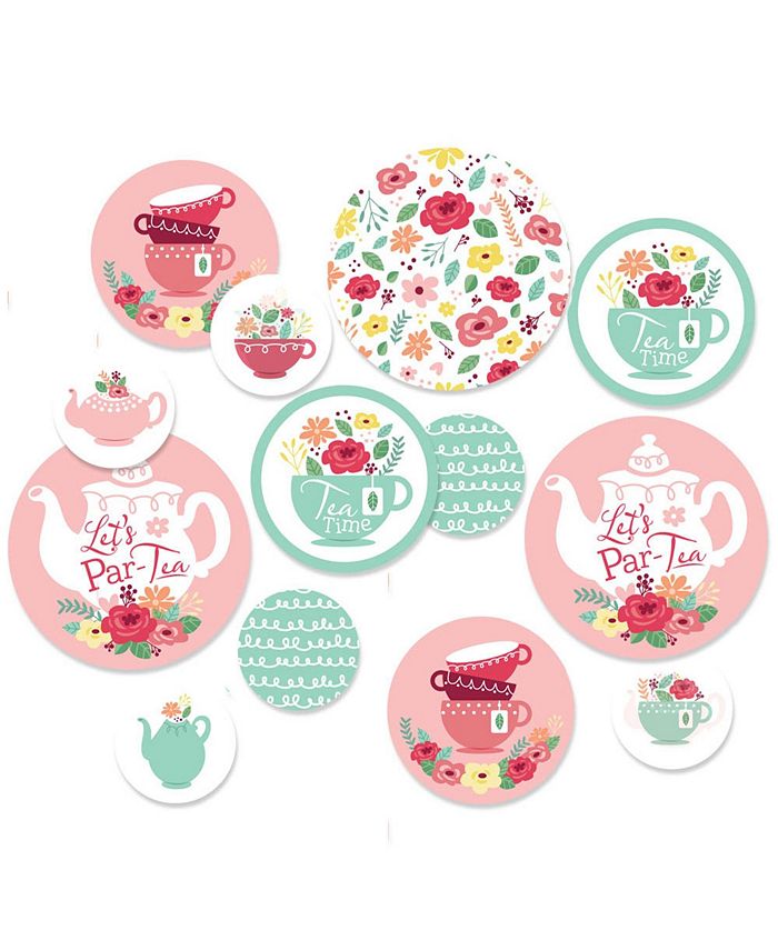 Big Dot of Happiness Floral Let's Par-Tea - Garden Tea Party Decor ...