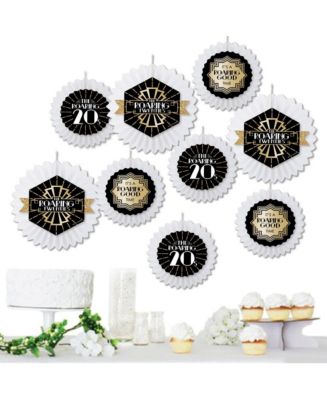 Roaring 20's - Hanging 1920s Art Deco Party Tissue Decor Kit Paper Fans ...