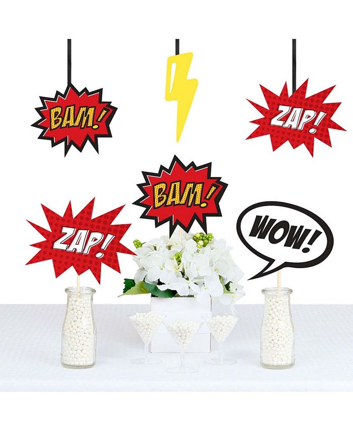 Big Dot of Happiness Bam Superhero - Decorations DIY Baby Shower or ...