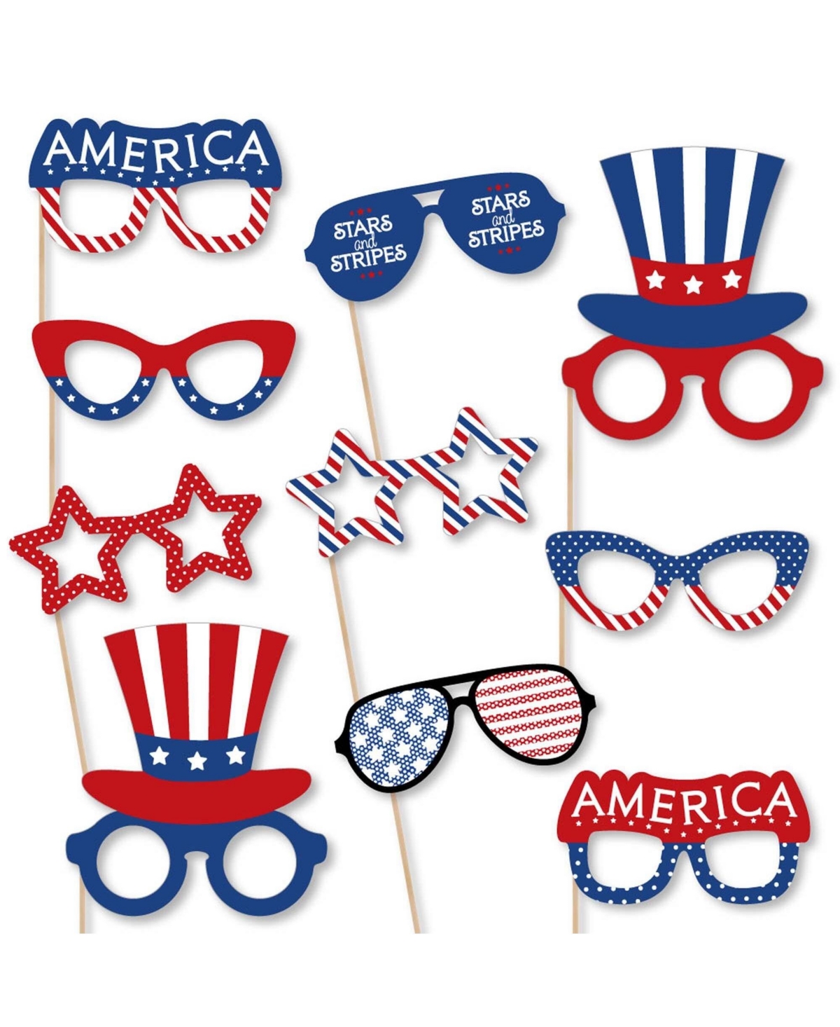 Big Dot Of Happiness Patriotic Glasses - Paper Usa Patriotic Party ...