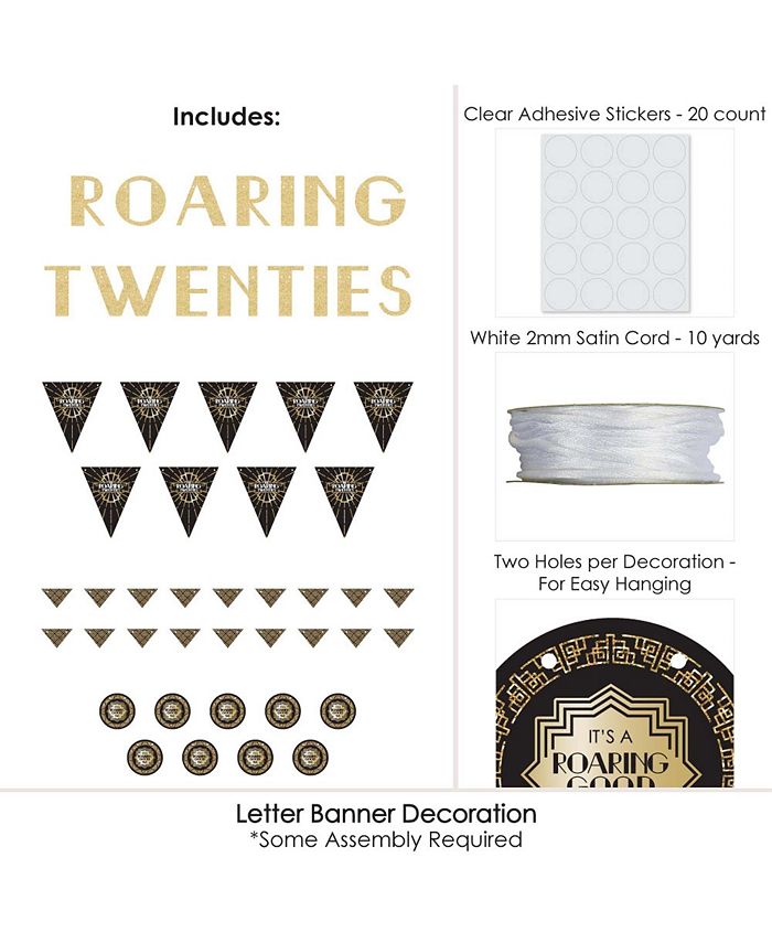 Big Dot of Happiness Roaring 20's - 1920s Party Letter Banner Decor ...