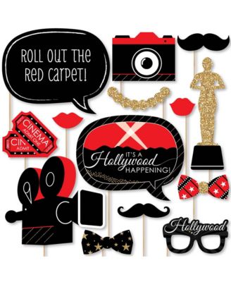 Red Carpet Hollywood - Movie Night Party Photo Booth Props Kit - 20 ...
