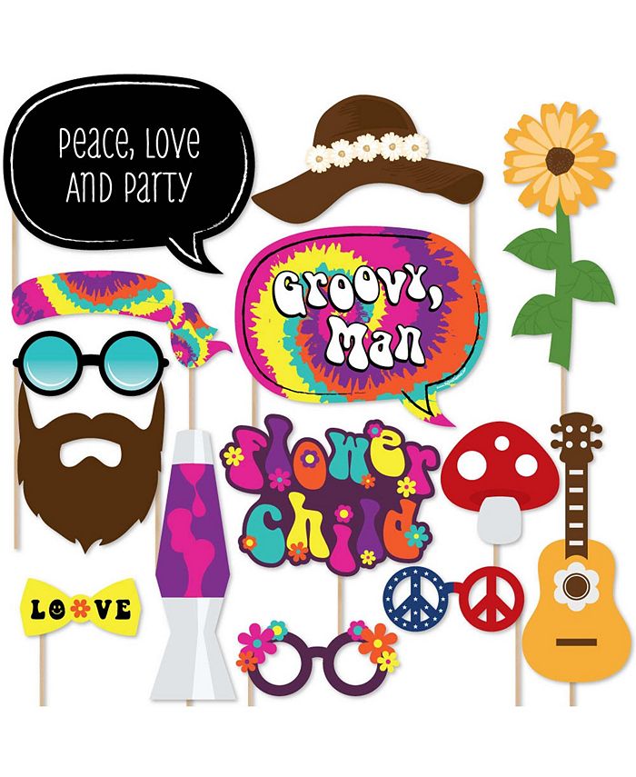 Big Dot of Happiness 60's Hippie - 1960s Groovy Party Photo Booth Props ...