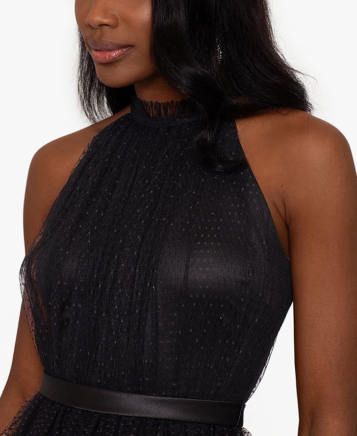 Betsy & Adam Women's Sleeveless Tiered Mesh A-Line Dress - Macy's