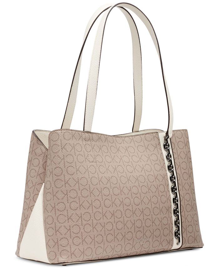 Calvin Klein Adeline Large Signature Triple Compartment Tote & Reviews ...