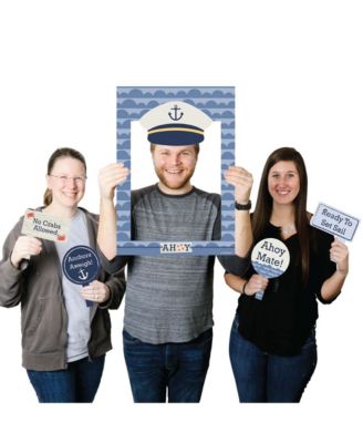 Ahoy - Nautical - Birthday Party Selfie Photo Booth Picture Frame ...