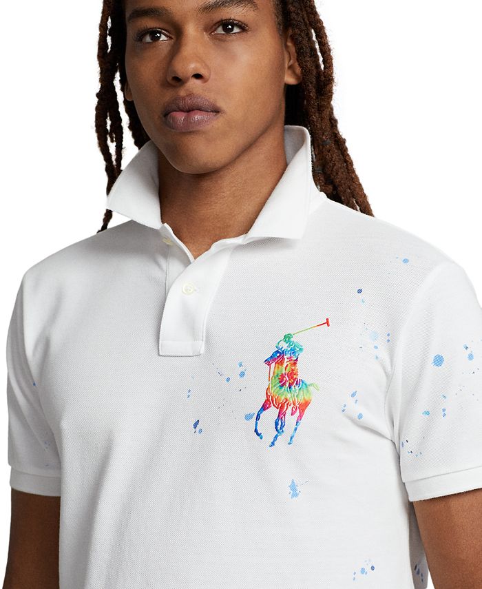 Polo Ralph Lauren Men's Custom Slim Fit Big Pony Mesh Polo Shirt - Macy's