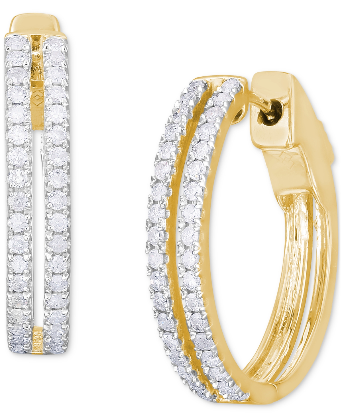 Click here for Diamond Double Row Small Hoop Earrings (1/2 ct. t.... prices