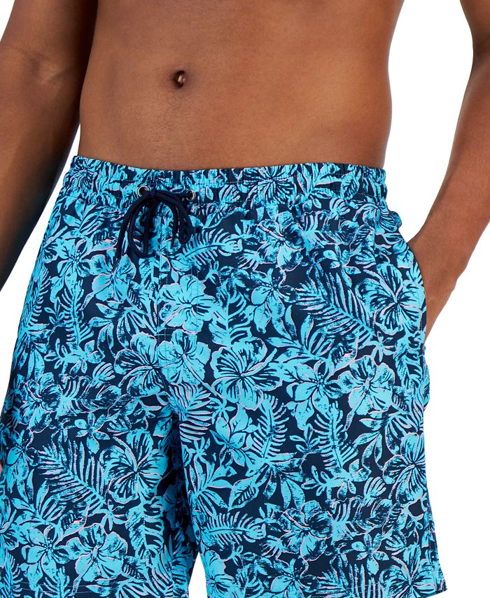 Club Room Men's Mahalo Floral Swim Trunks, Created for Macy's - Macy's