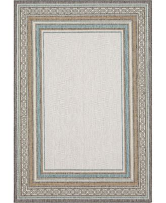 Mohawk Malibu Outdoor Chain Border 4' x 5'6" Area Rug - Macy's