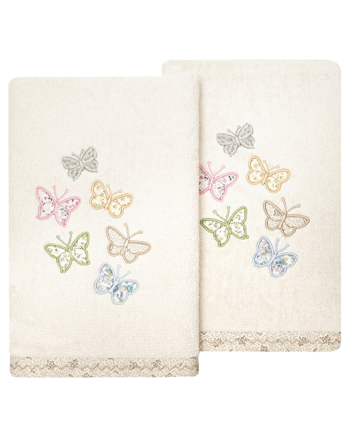 Click here for Linum Home Turkish Cotton Mariposa Embellished 2-P... prices