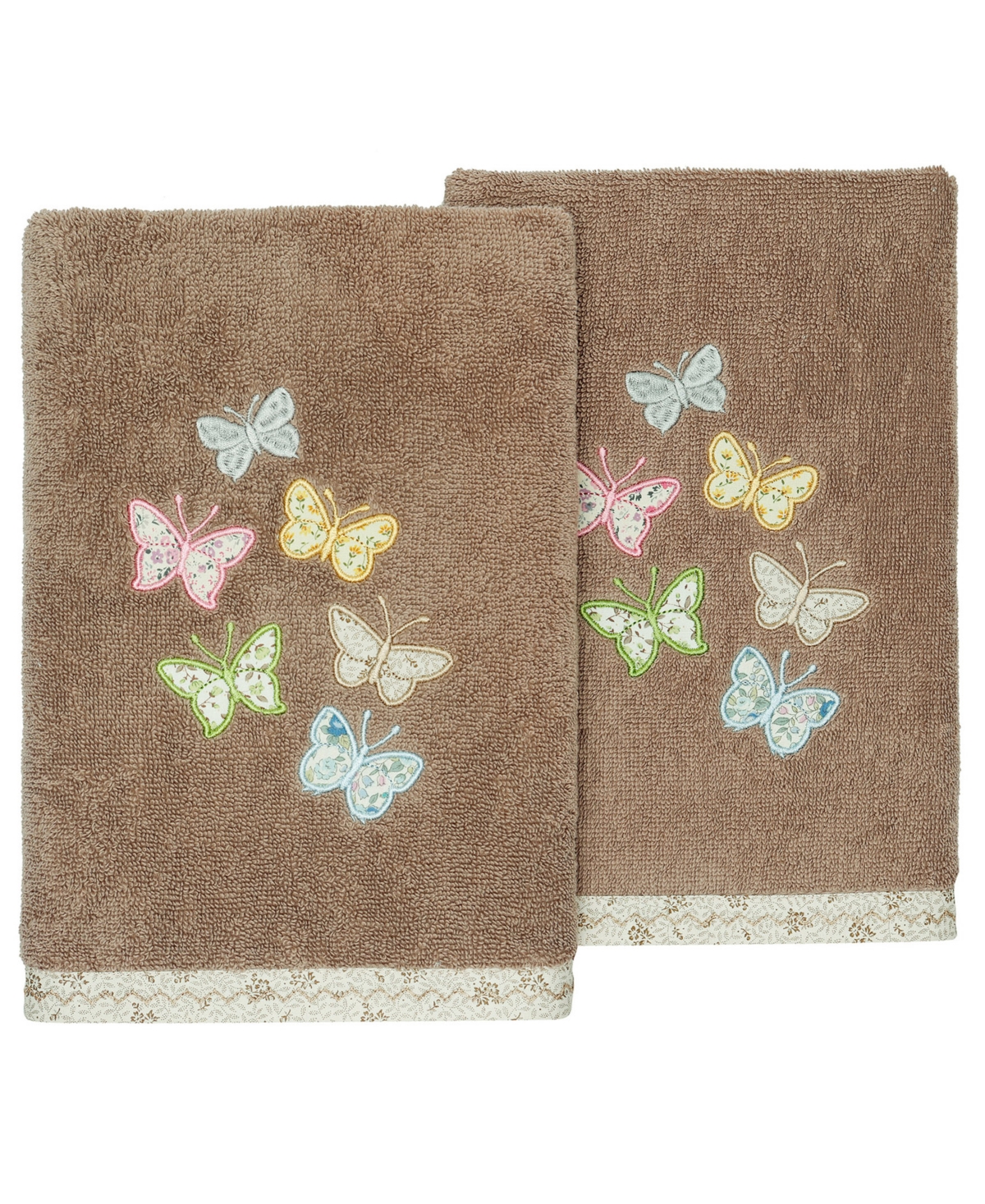 Click here for Linum Home Turkish Cotton Mariposa Embellished 2-P... prices