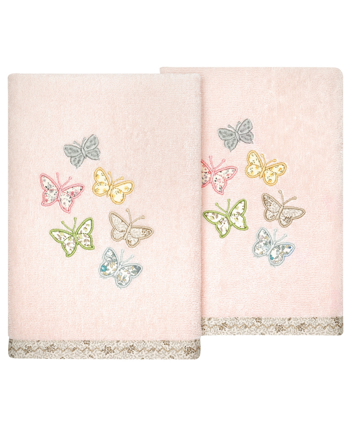 Click here for Linum Home Turkish Cotton Mariposa Embellished 2-P... prices