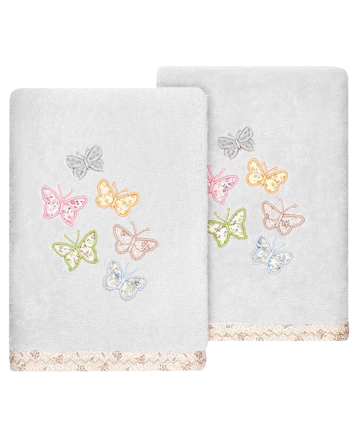 Click here for Linum Home Turkish Cotton Mariposa Embellished 2-P... prices