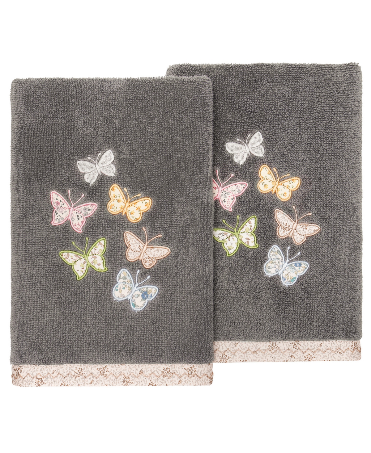 Click here for Linum Home Turkish Cotton Mariposa Embellished 2-P... prices