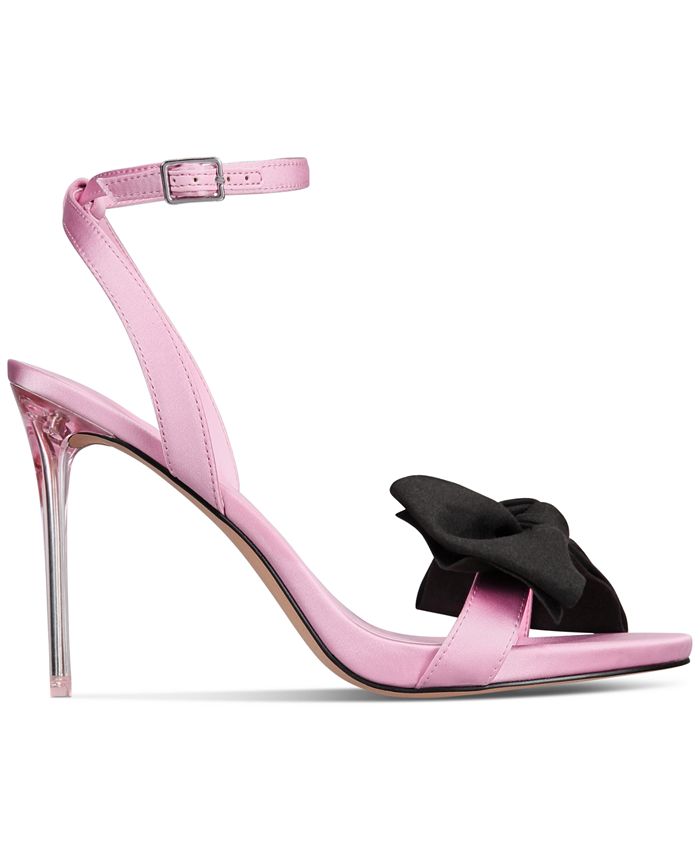 AAJ By Aminah Women's Yahira Lucite Heel Bow Dress Sandals - Macy's