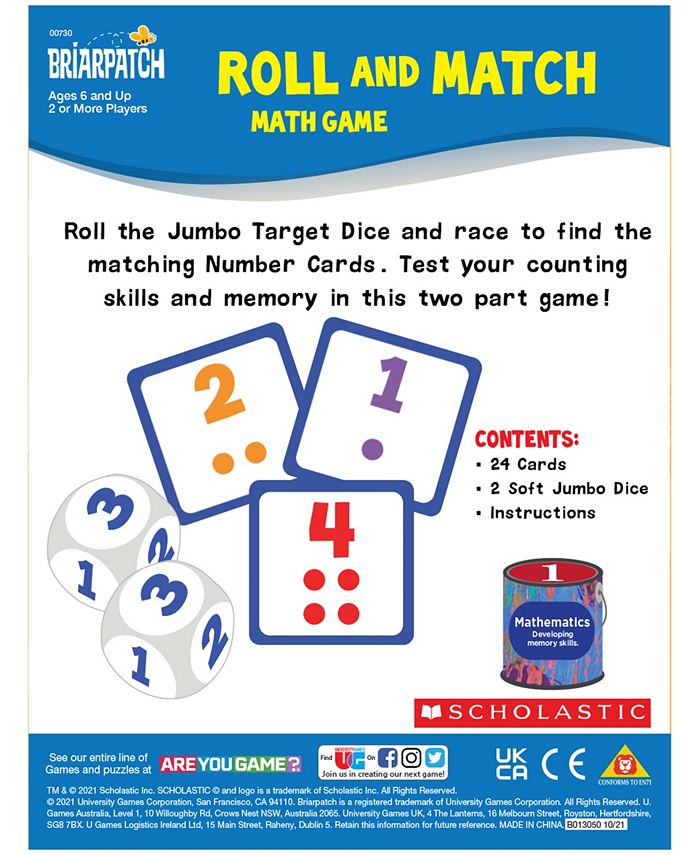 Areyougame Briarpatch Scholastic Roll and Match Math Game - Macy's