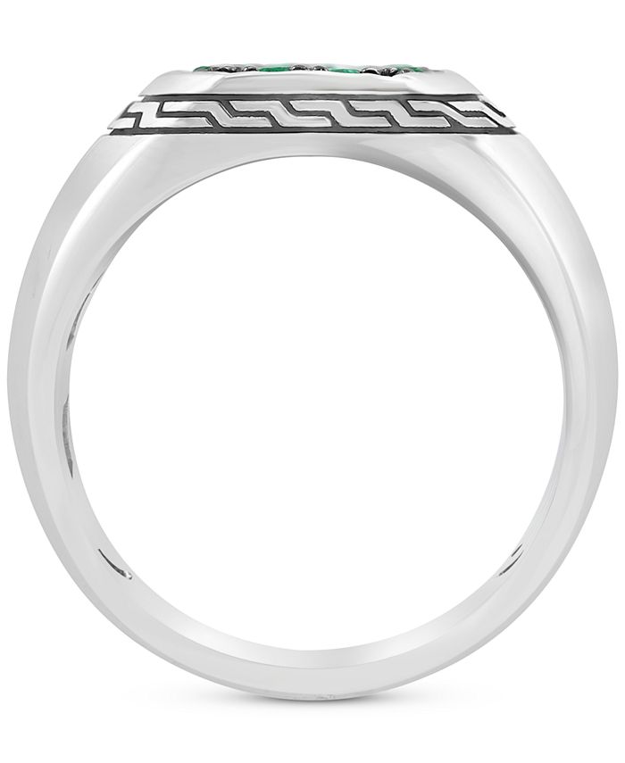 EFFY Collection EFFY® Men's Emerald (3/4 ct. t.w.) Cluster Ring in ...