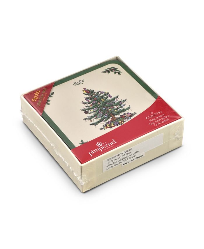 Spode Christmas Tree Coasters, Set of 6 - Macy's