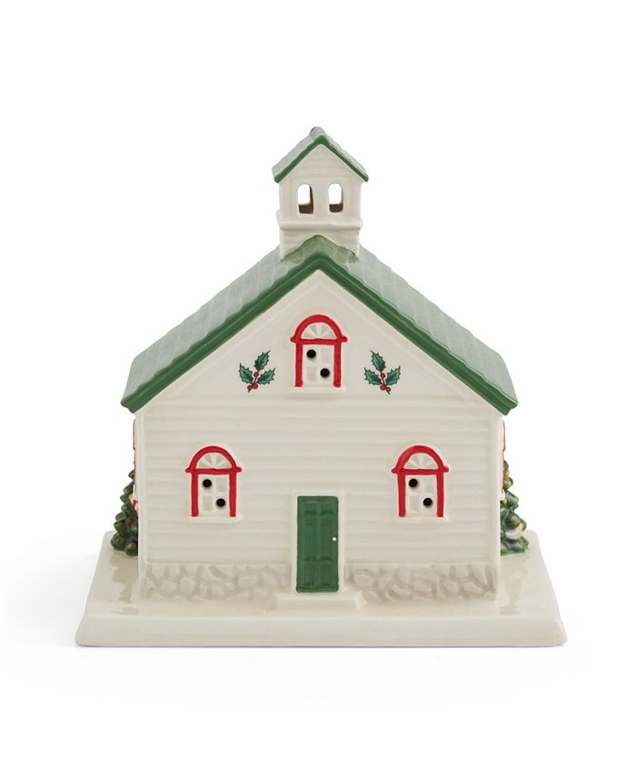 Spode Christmas Tree Lighted School House Figurine - Macy's