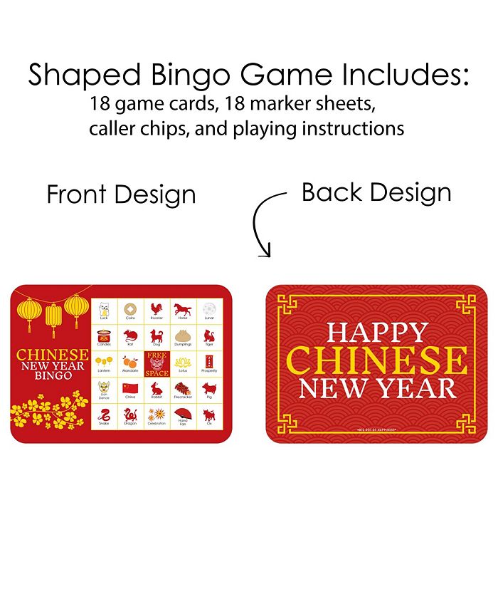 Big Dot of Happiness Lunar New Year - Bingo Cards and Markers - New ...