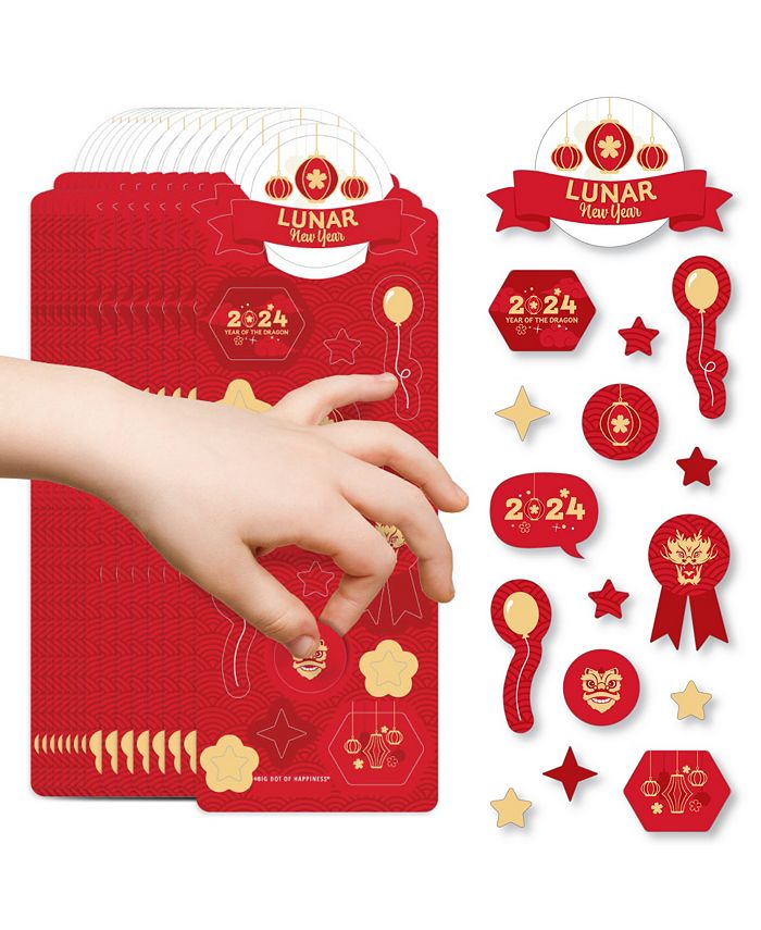 Big Dot of Happiness Lanterns - 2023 Lunar New Year Favor Kids Stickers ...