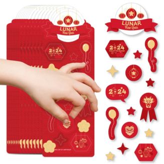 Big Dot of Happiness Lanterns - 2023 Lunar New Year Favor Kids Stickers ...