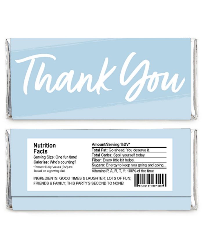 Big Dot of Happiness Dusty Blue Elegantly Simple - Candy Bar Wrapper ...