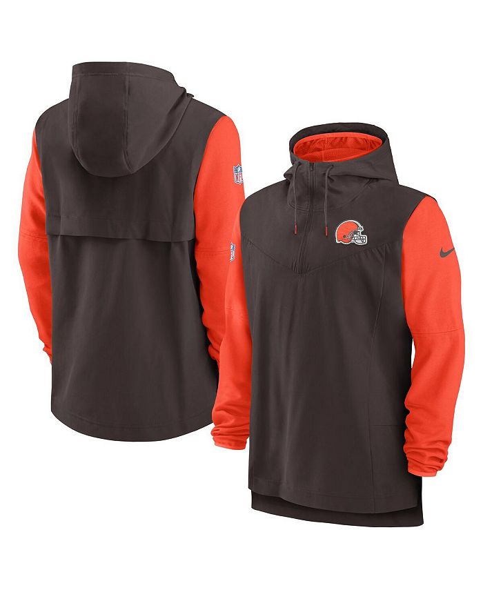 Nike Men's Brown, Orange Cleveland Browns Sideline Player Quarter-zip ...