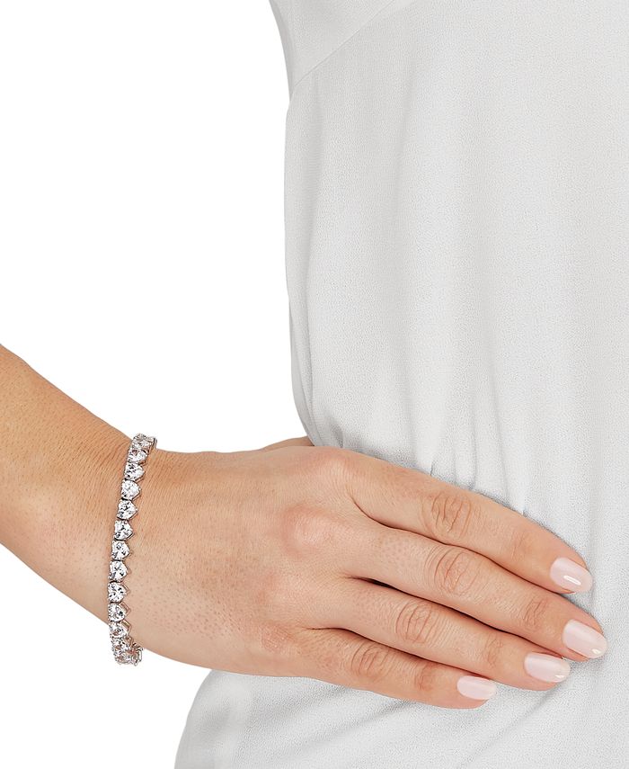 Arabella Cubic Zirconia Heart Tennis Bracelet in Sterling Silver - Macy's