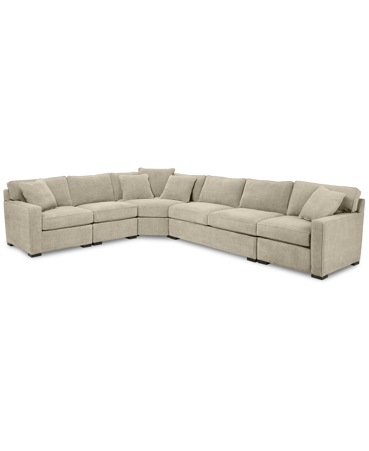 Radley 5-Pc Fabric Sectional with Apartment Sofa  Created for Macys - Heavenly Chrome Beige