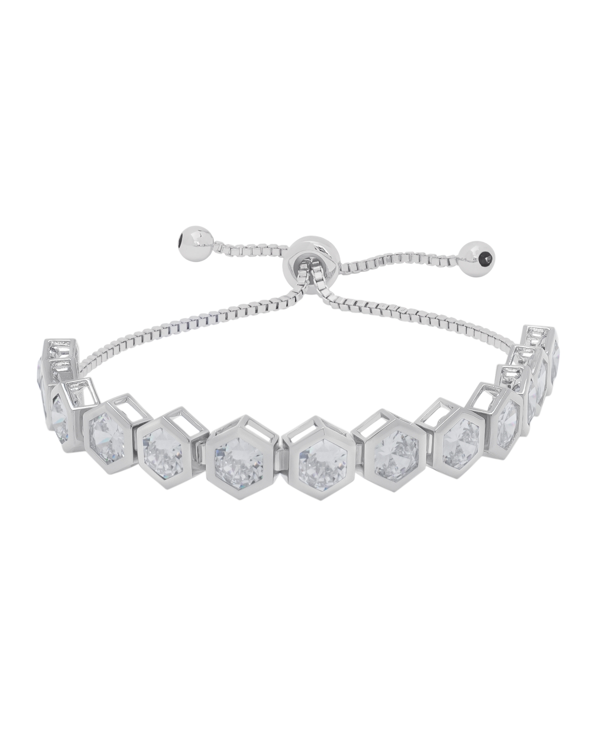 Click here for Macys Fine Silver Plated Cubic Zirconia Hexagon Sh... prices
