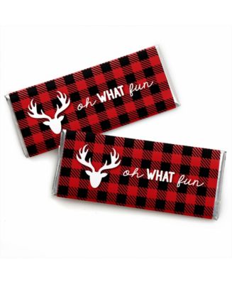 Big Dot of Happiness Prancing Plaid - Candy Bar Wrapper Buffalo Plaid ...
