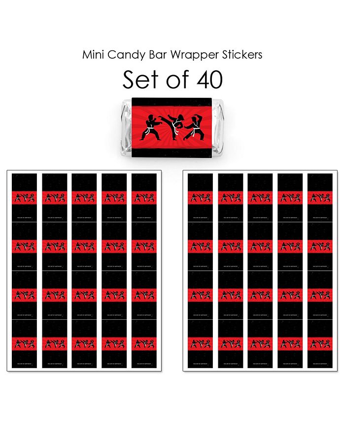 Big Dot of Happiness Karate Master Mini Candy Bar Stickers Martial Arts ...